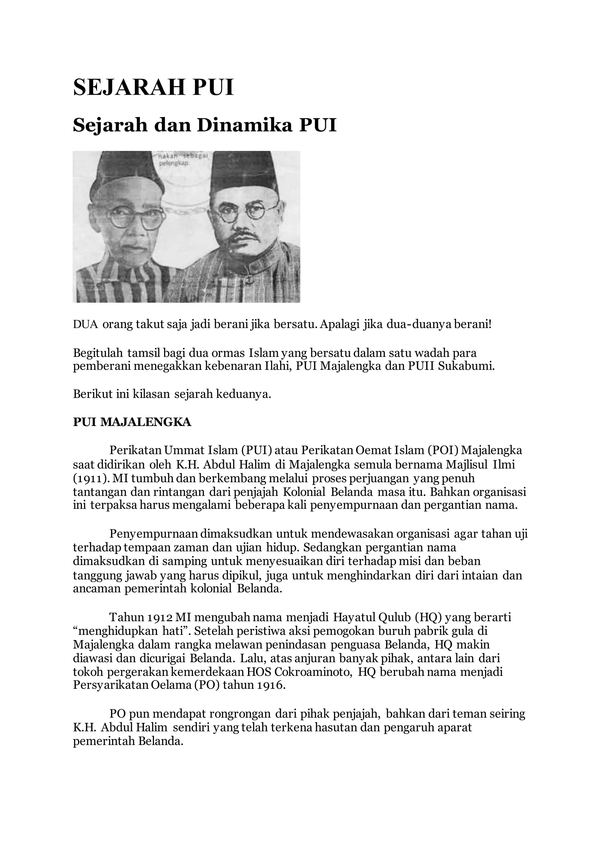 Sejarah pui | DOCX