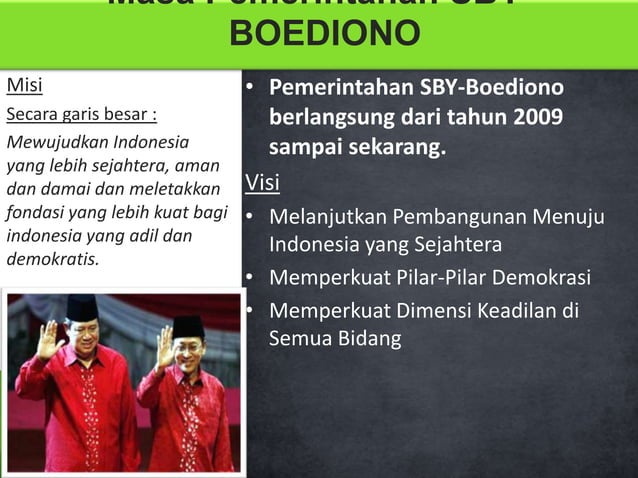 Masa pemerintahan Susilo Bambang Yudhoyono | PPTX