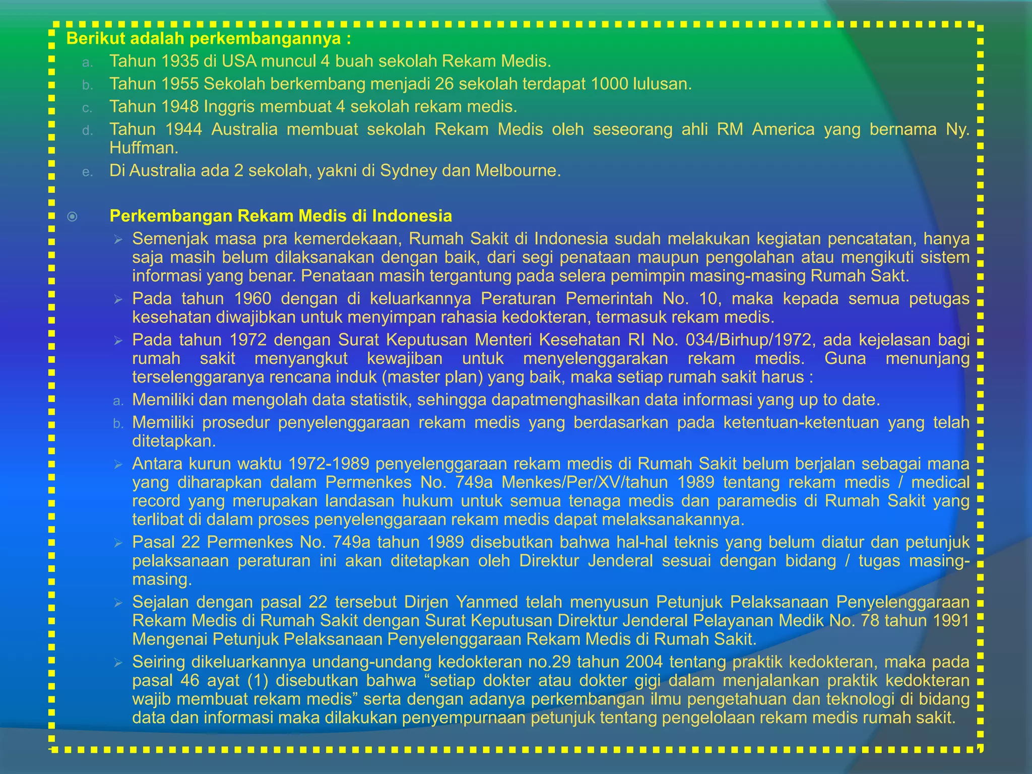 Sejarah rekam medis | PPTX