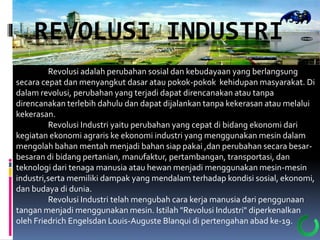 Sejarah revolusi industri kelas xi | PPTX