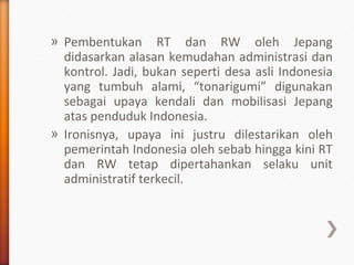 Sejarah rt rw di indonesia | PPT