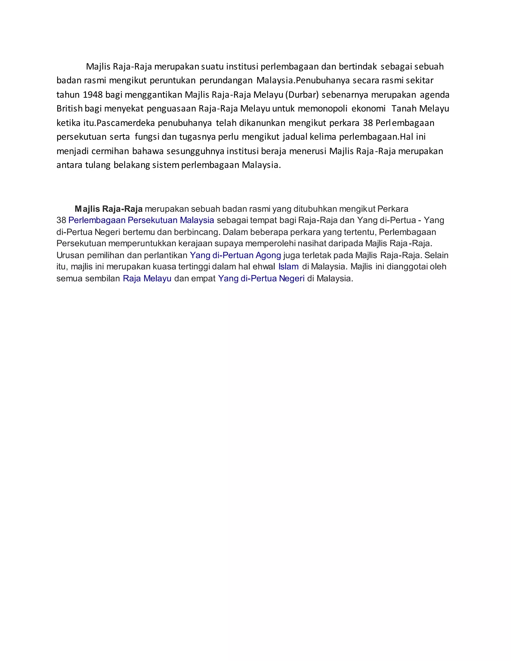 Majlis Raja Raja | DOCX