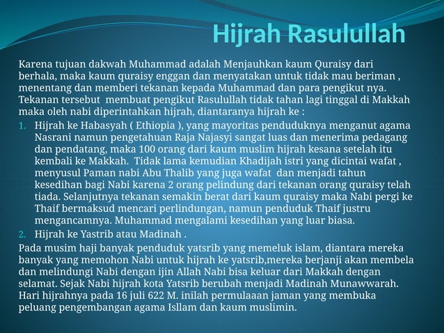 SEJARAH SEBELUM HIJRAH RASULLAH MUHAMMADSAWpptx | PPT