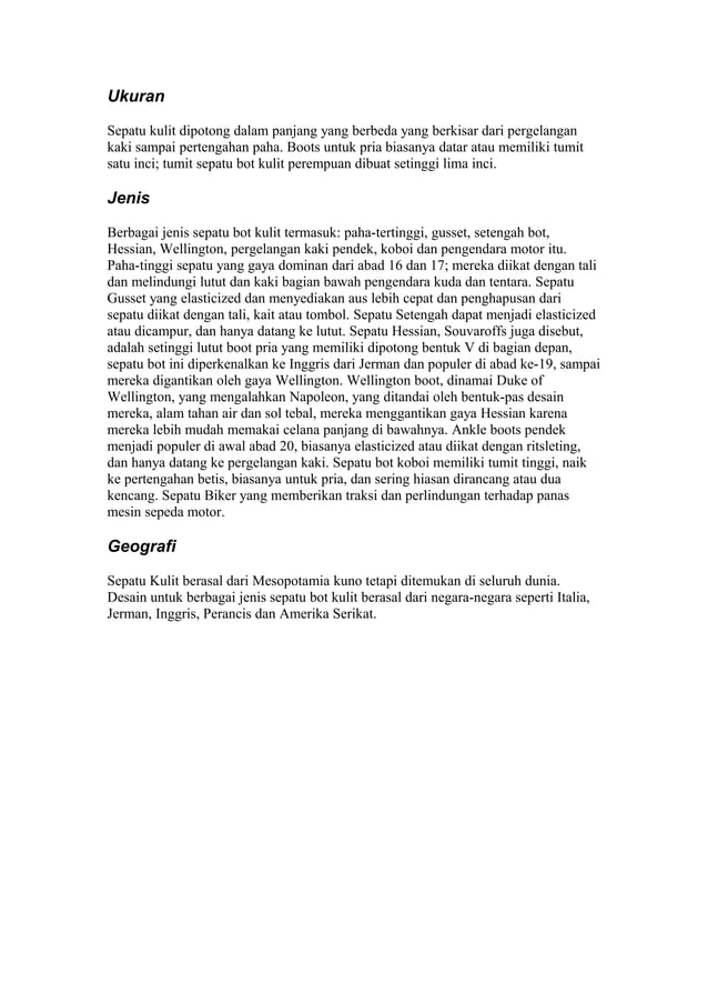 Sejarah sepatu kulit | DOC