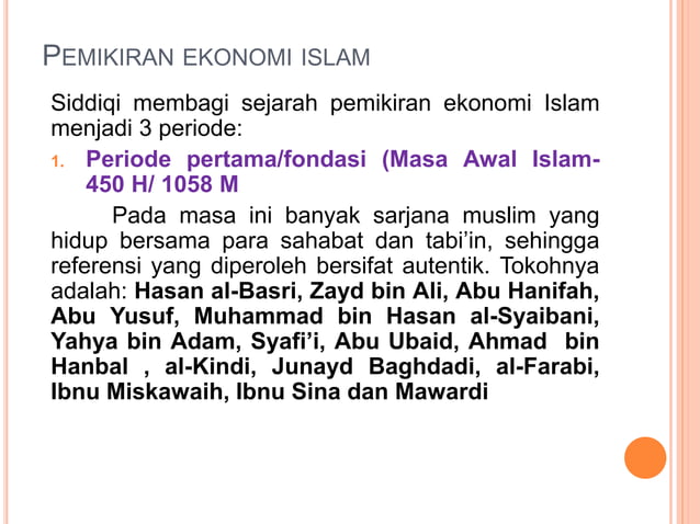 Sejarah sistem perekonomian islam dari masa ke masa | PPTX