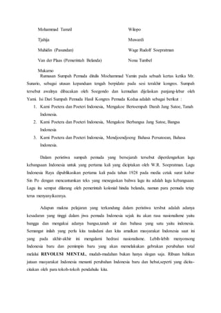 Sejarah sumpah pemuda | DOCX