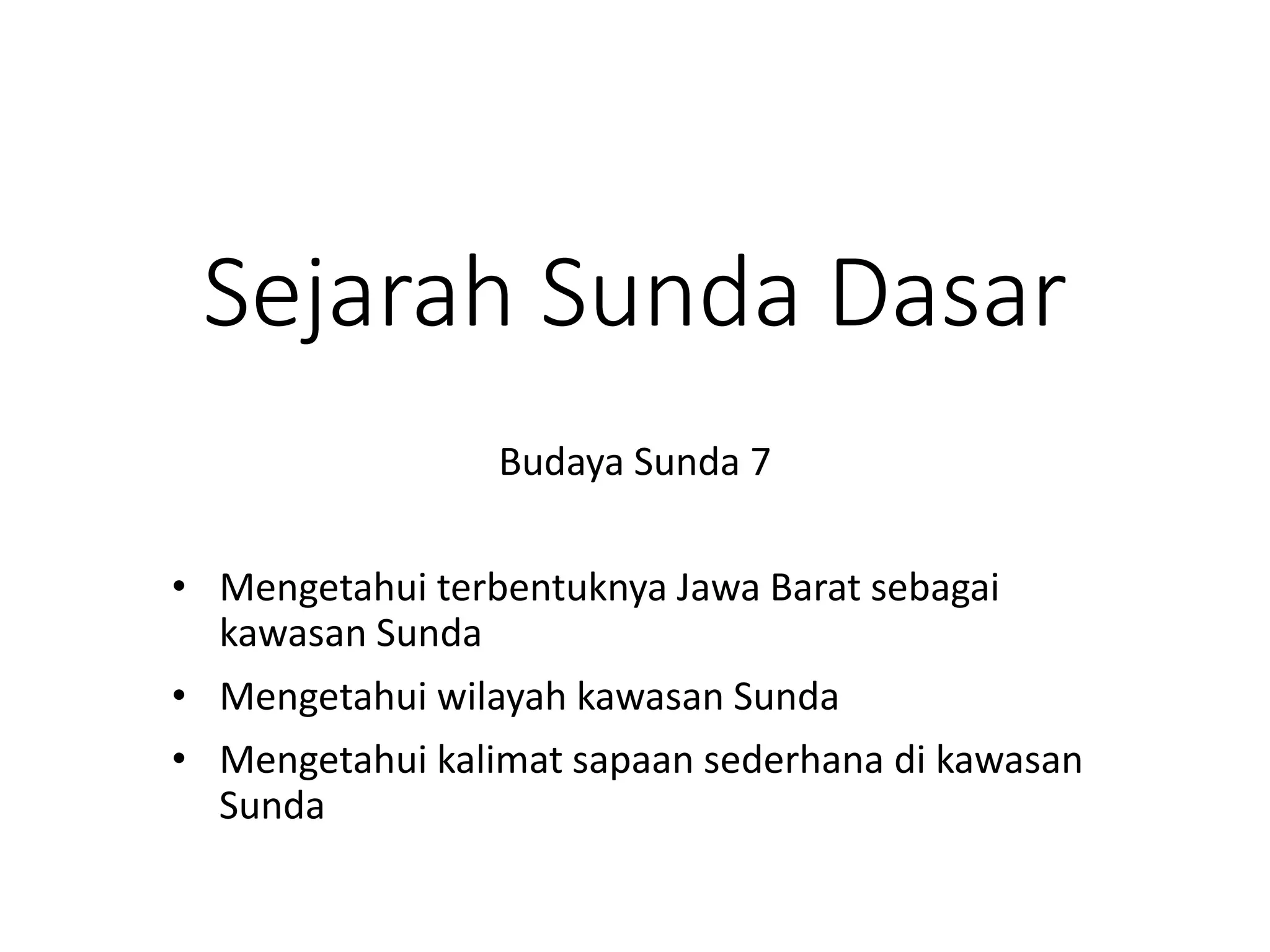Sejarah sunda dasar | PPTX