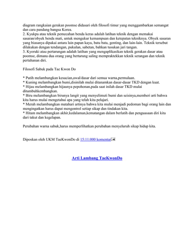 Sejarah taekwondo | DOCX
