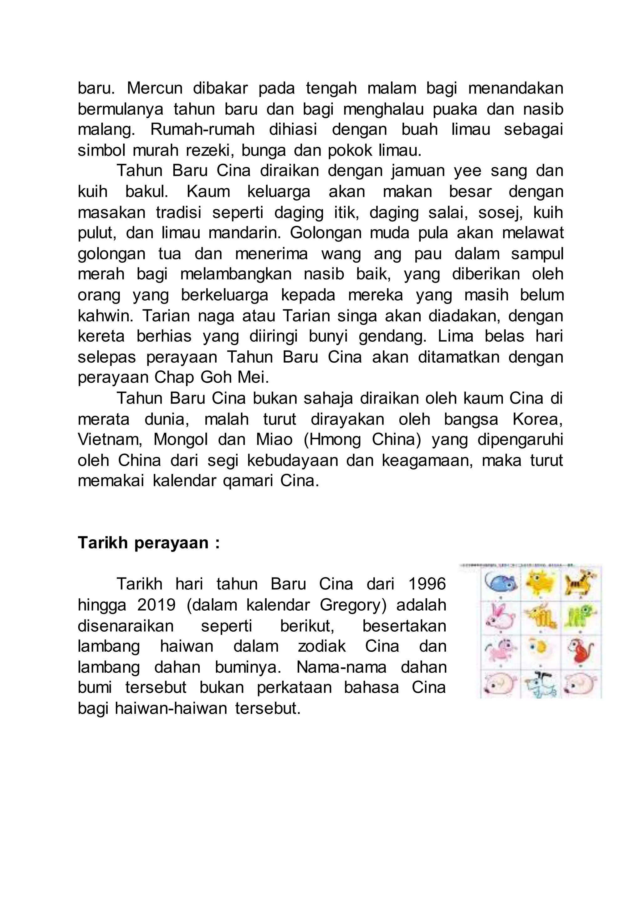Sejarah tahun baru cina | DOCX