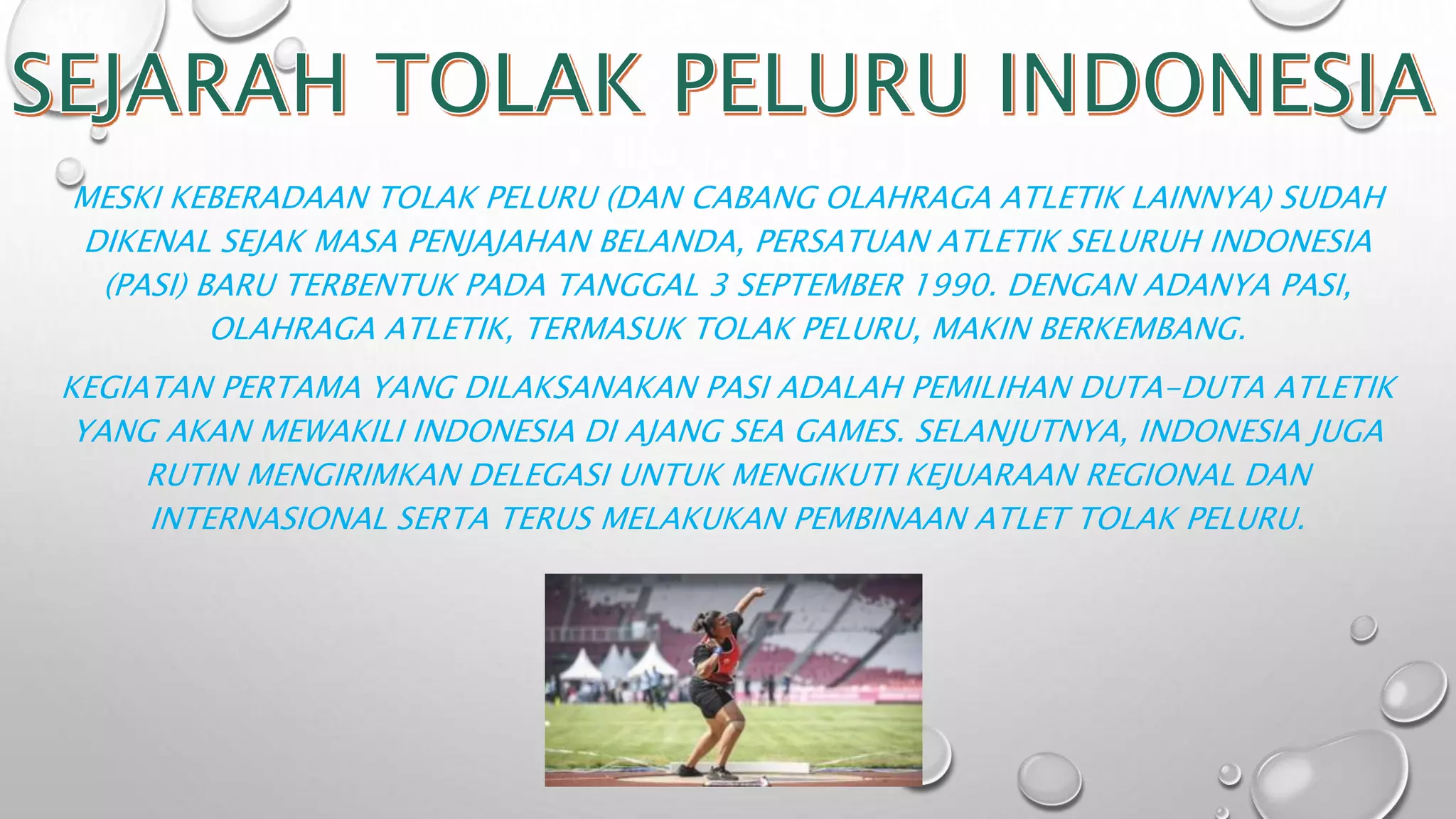 Sejarah singkat tolak peluru dunia dan Indonesia | PPT