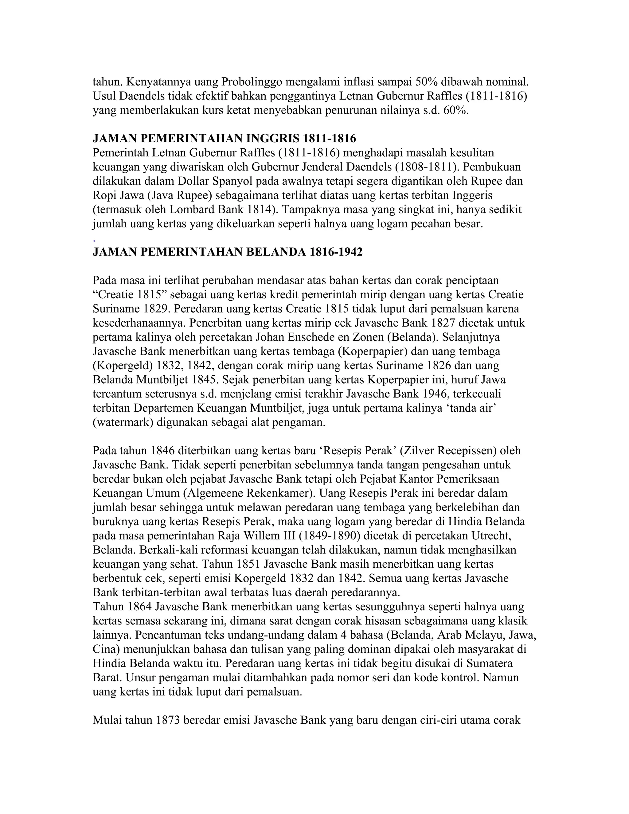 Sejarah uang kertas indonesia | DOC