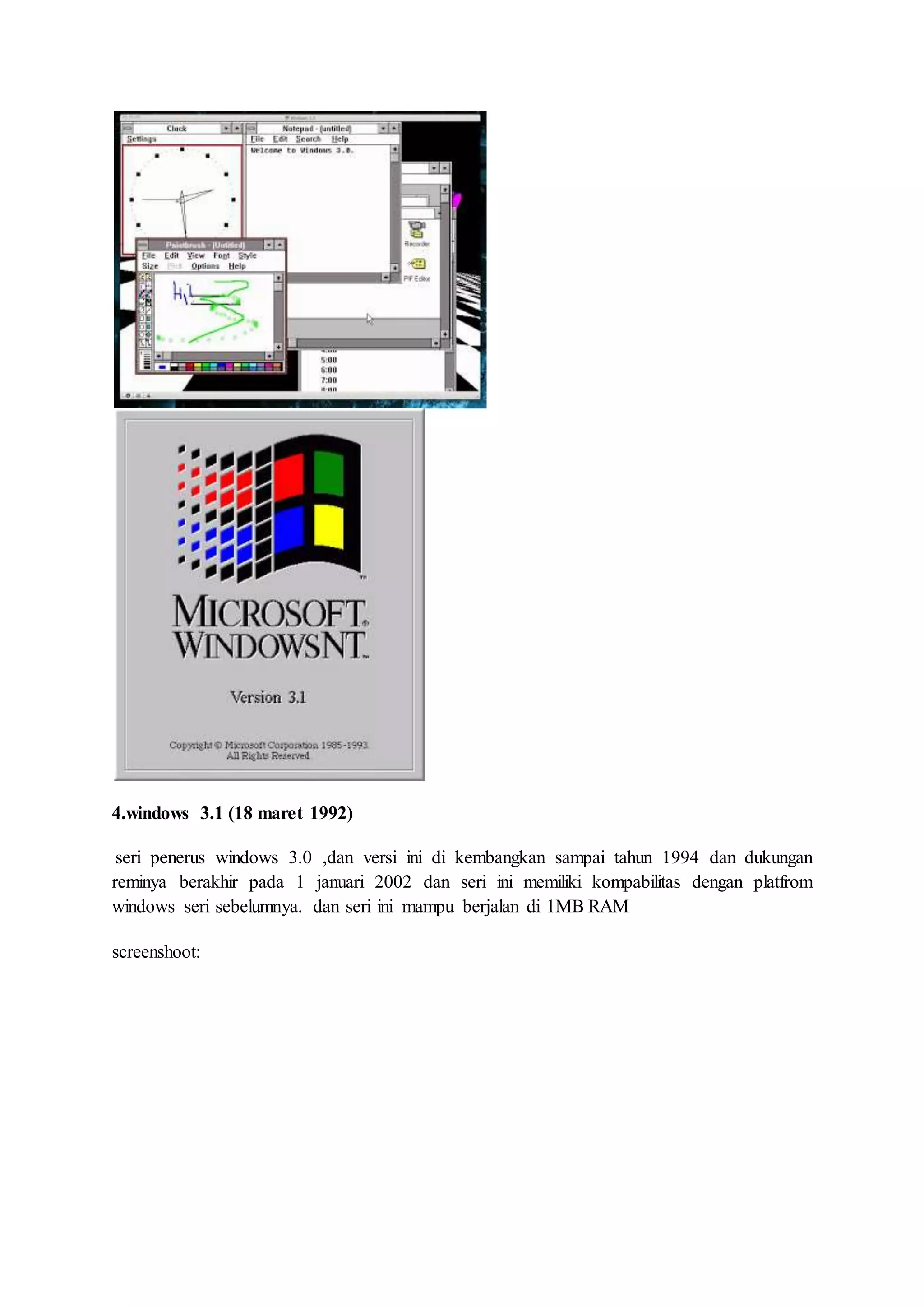 Sejarah windows os sampai sekarang | PDF