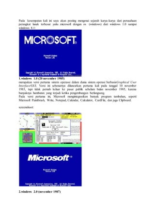 Sejarah windows os sampai sekarang | PDF