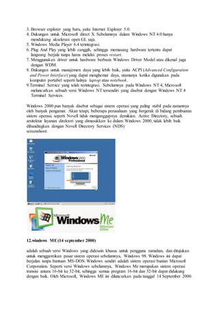 Sejarah windows os sampai sekarang | PDF