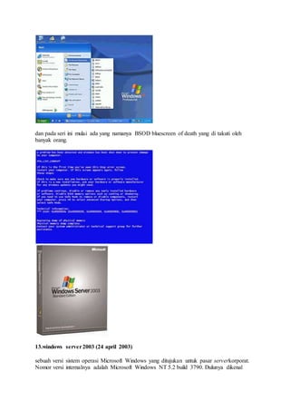 Sejarah windows os sampai sekarang | PDF