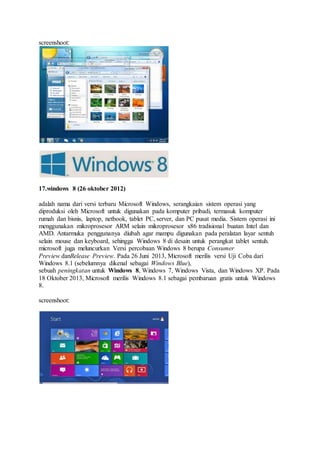 Sejarah windows os sampai sekarang | PDF