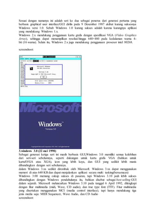 Sejarah windows os sampai sekarang | PDF