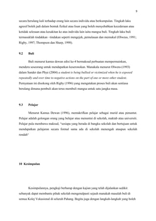 Sejauhmanakah masalah buli di kalangan pelajar kolej vokasional di ...