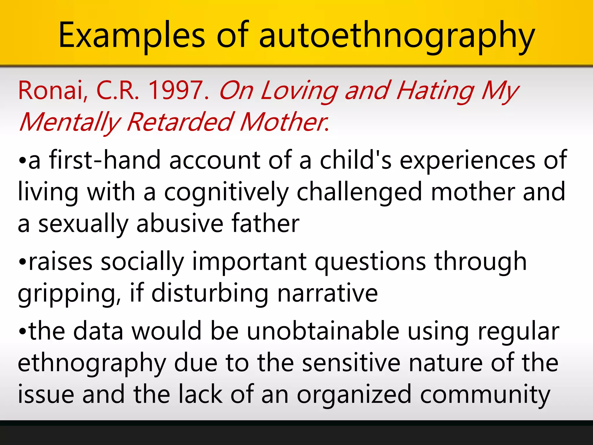 Introduction to Autoethnography | PDF
