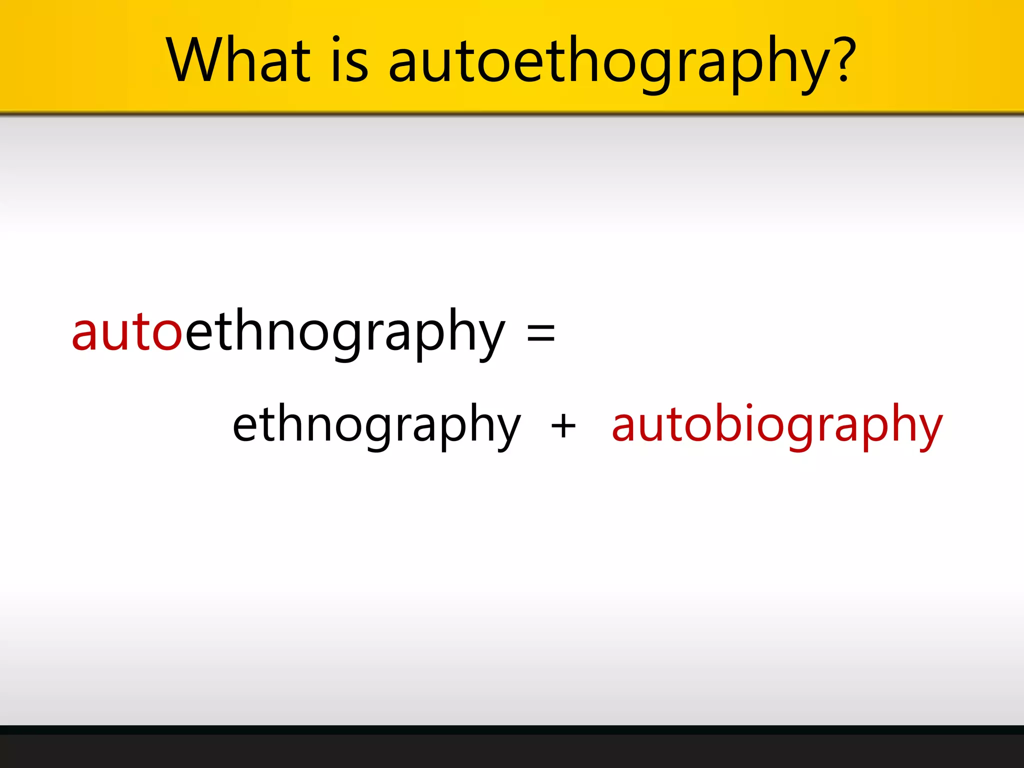 Introduction to Autoethnography | PDF