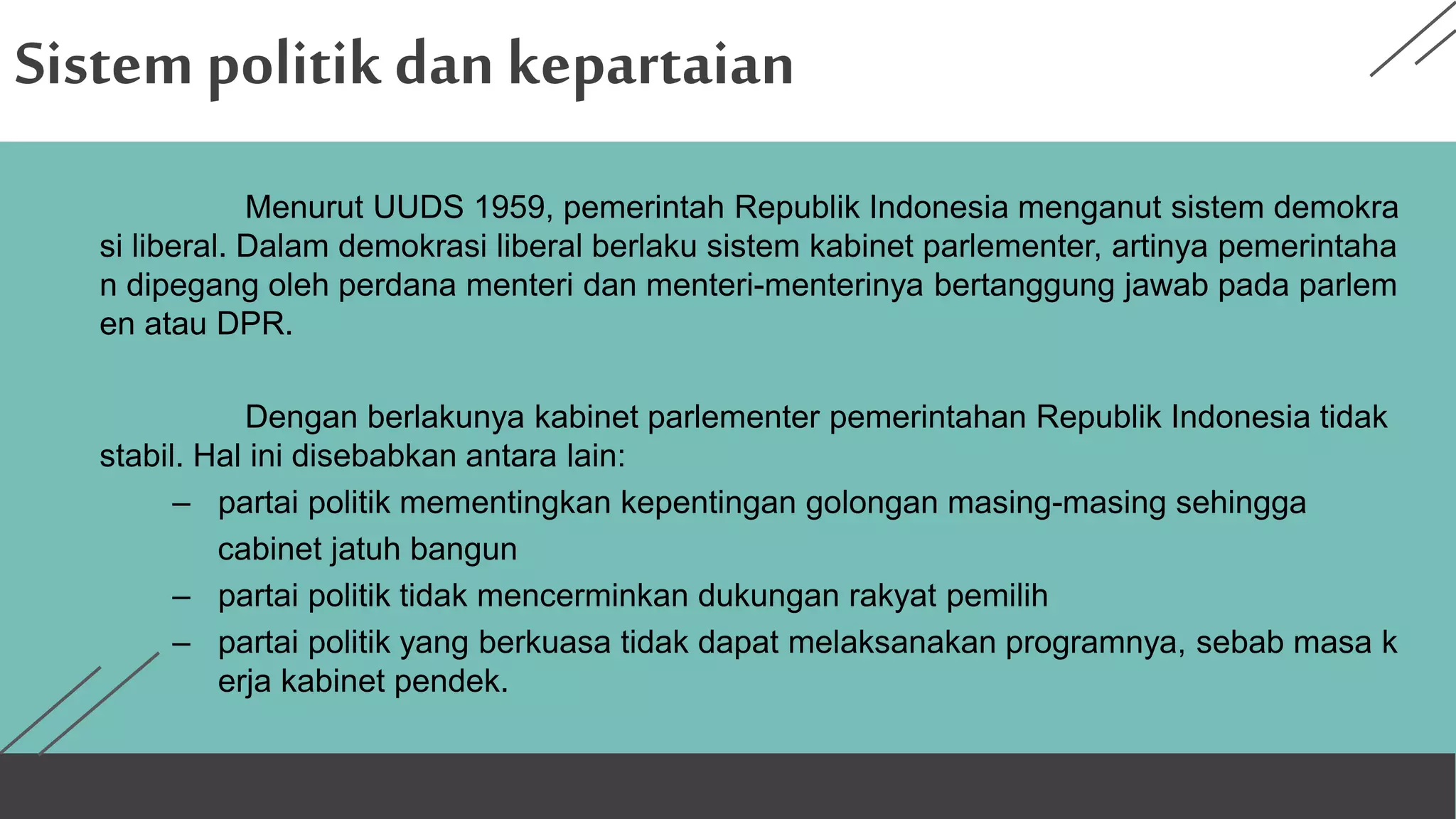 PPT SEJARAH INDONESIA - Perkembangan Politik Masa Demokrasi Liberal | PPTX
