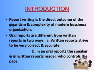 Report Writing | PPTX | Business | Business and Finance