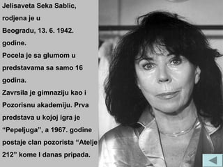 Jelisaveta Seka Sablic | PPT