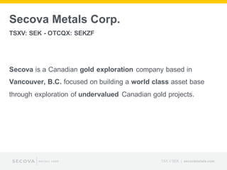 Secova Metals (SEK.v) Corporate Presentation | PDF
