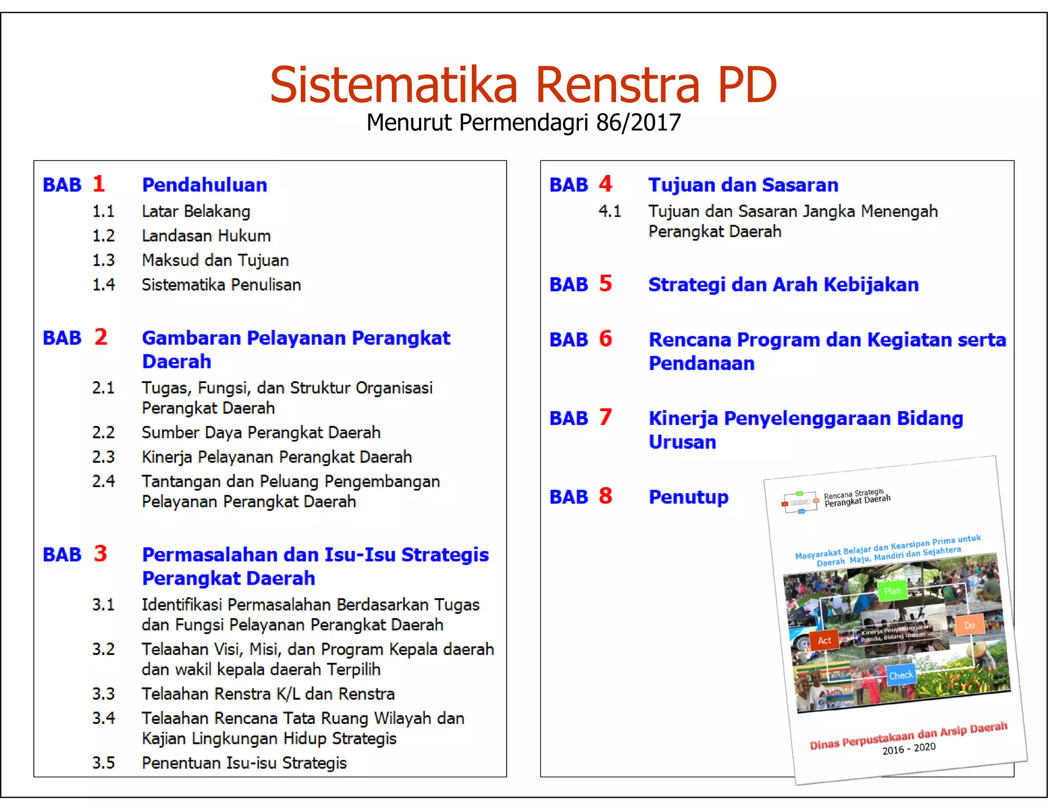 Sekelumit tentang Renstra OPD menurut Permendagri 86/2017 | PDF