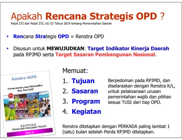 Sekelumit tentang Renstra OPD menurut Permendagri 86/2017 | PDF
