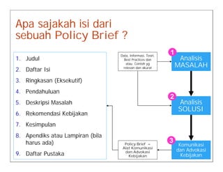 Sekelumit Tentang Penyusunan Policy Brief | PDF