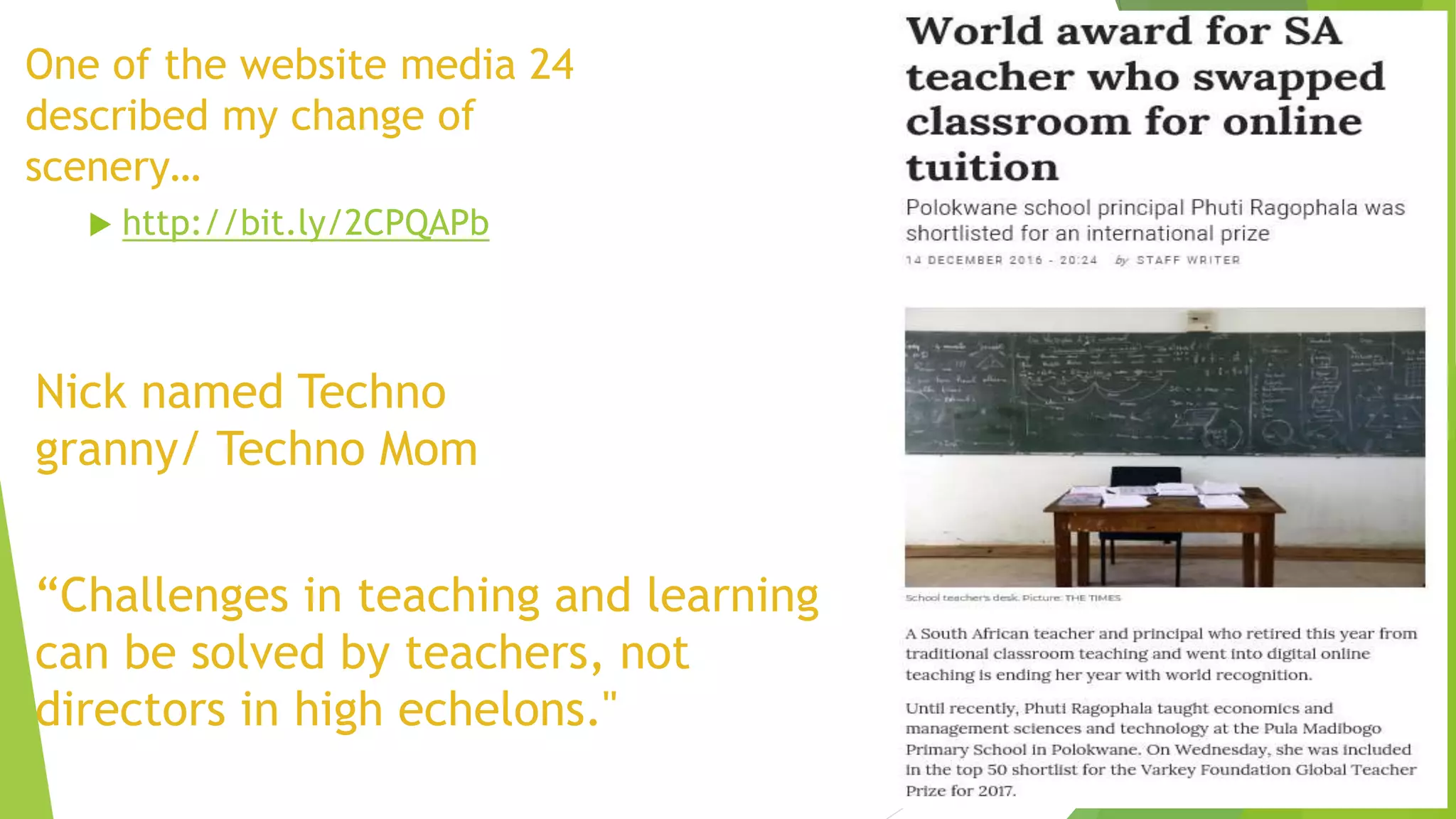 Leadership in Technology By Phuti Ragophala (Varkey Teacher Ambassador and MieFellow) | PPT