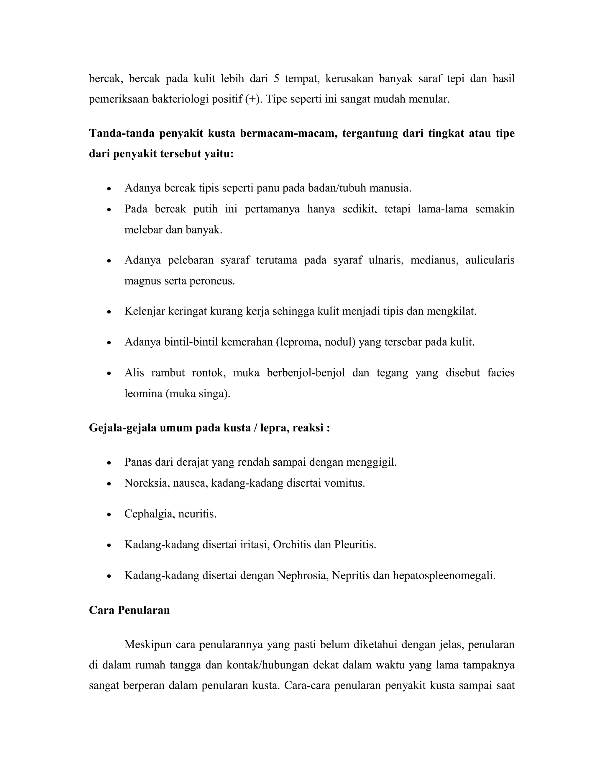 Sekilas mengenal penyakit kusta | DOC