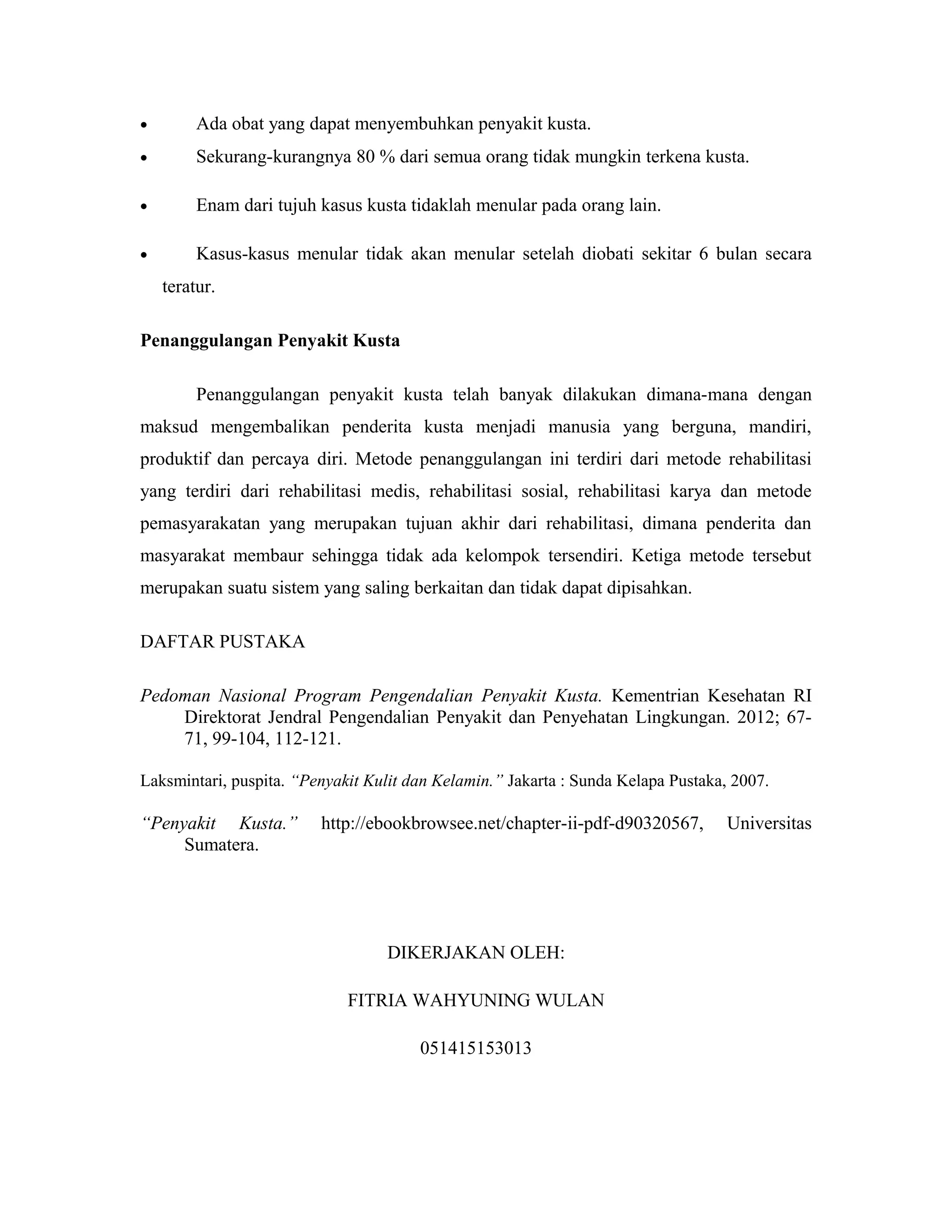 Sekilas mengenal penyakit kusta | DOC