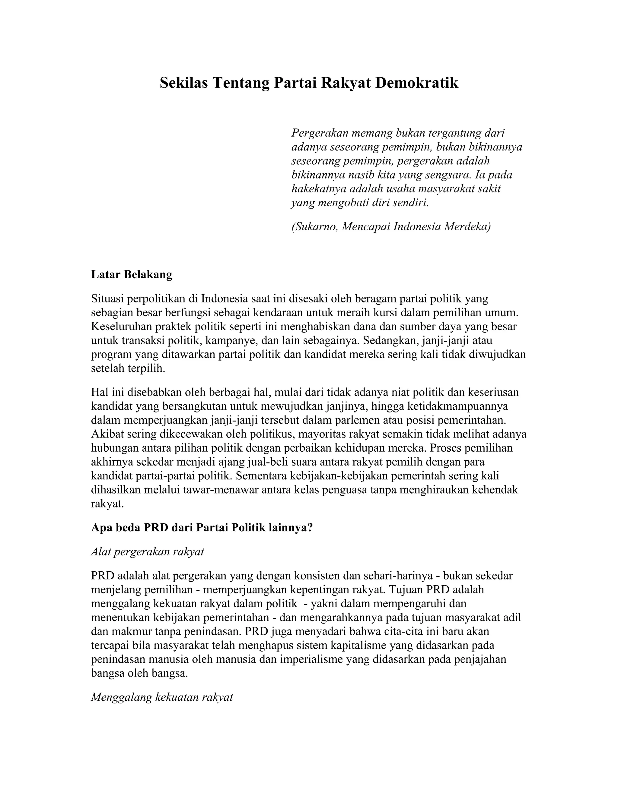 Sekilas Tentang PRD | DOC