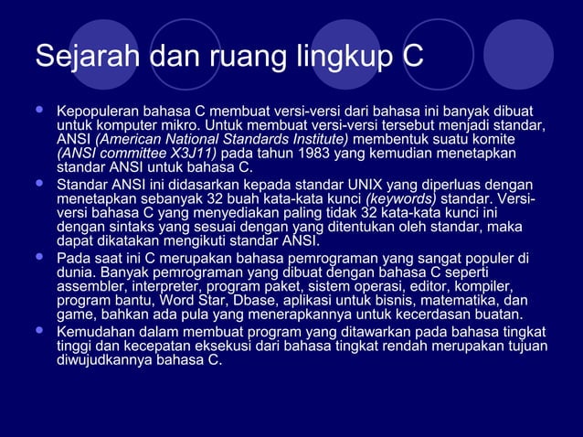 Sekilas tentang c | PPT
