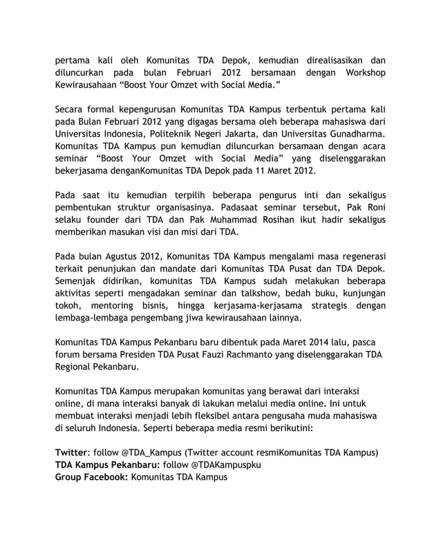 Sekilas tentang tda kampus | DOCX