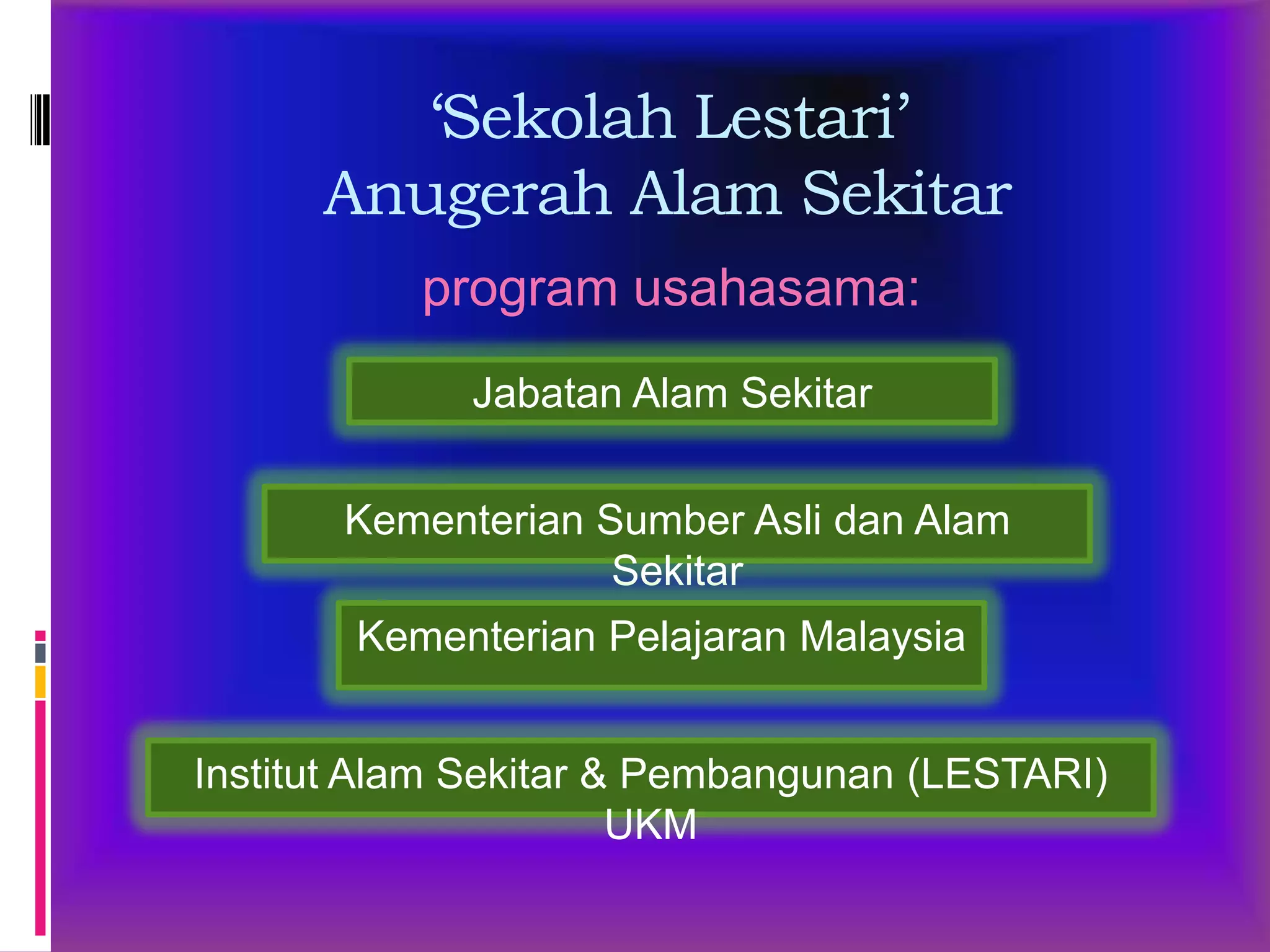 Program Sekolah Lestari Meningkatkan Kepedulian Alam Sekitar | PPT