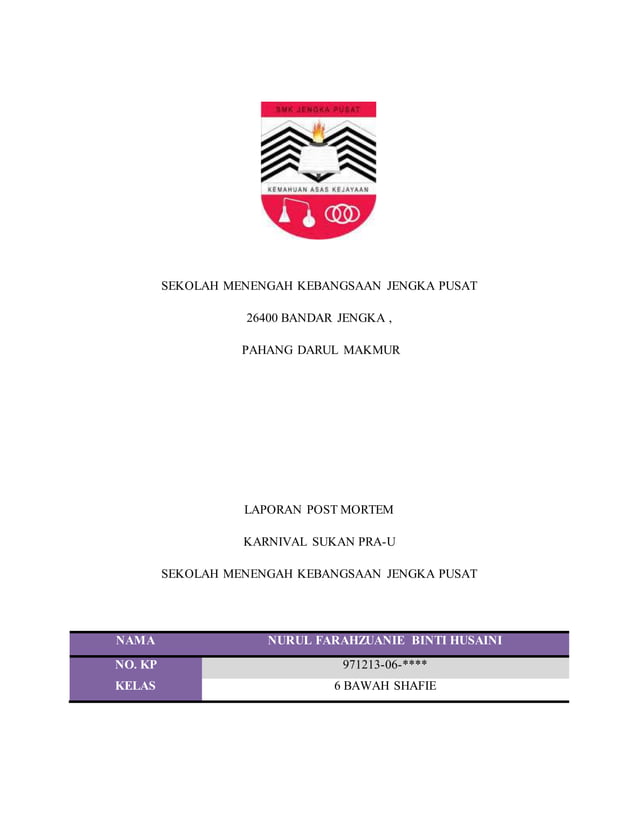 LAPORAN POST MORTEM PROGRAM SAINS SUKAN | DOCX