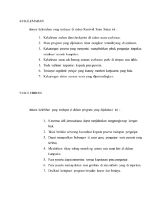LAPORAN POST MORTEM PROGRAM SAINS SUKAN | DOCX