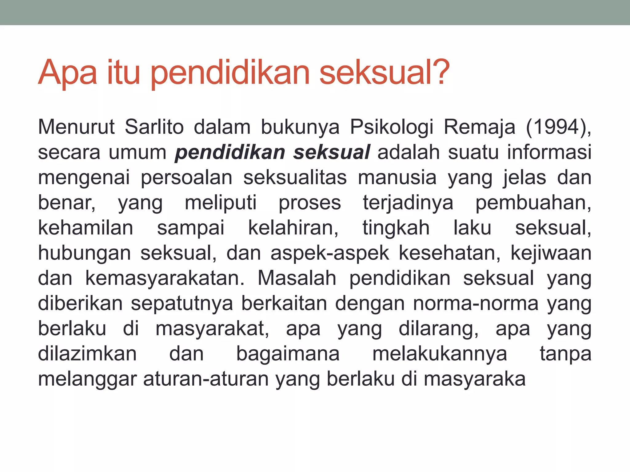 Pendidikan seks untuk anak berkebutuhan khusus | PPT