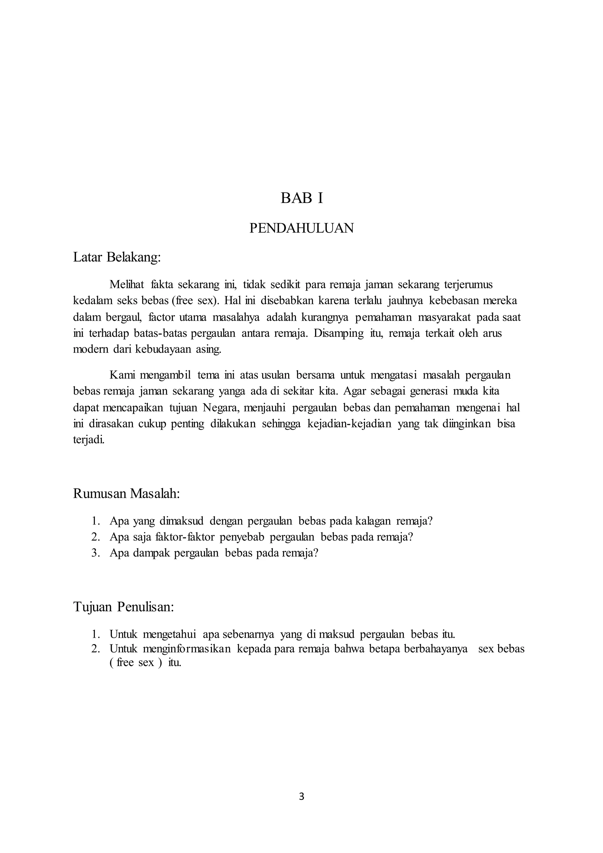 Seks bebas pada remaja | DOCX