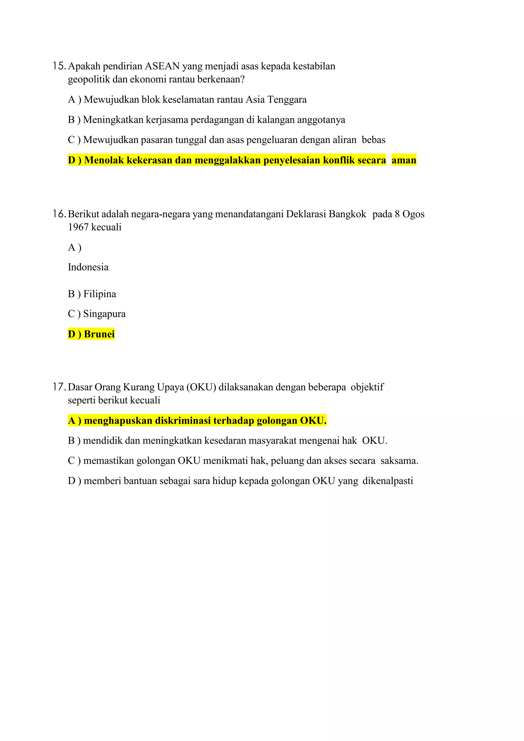 [VERSI 2020] CONTOH SOALAN SEKSYEN A PTD PEPERIKSAAN PEGAWAI TADBIR DIPLOMATIK | PDF