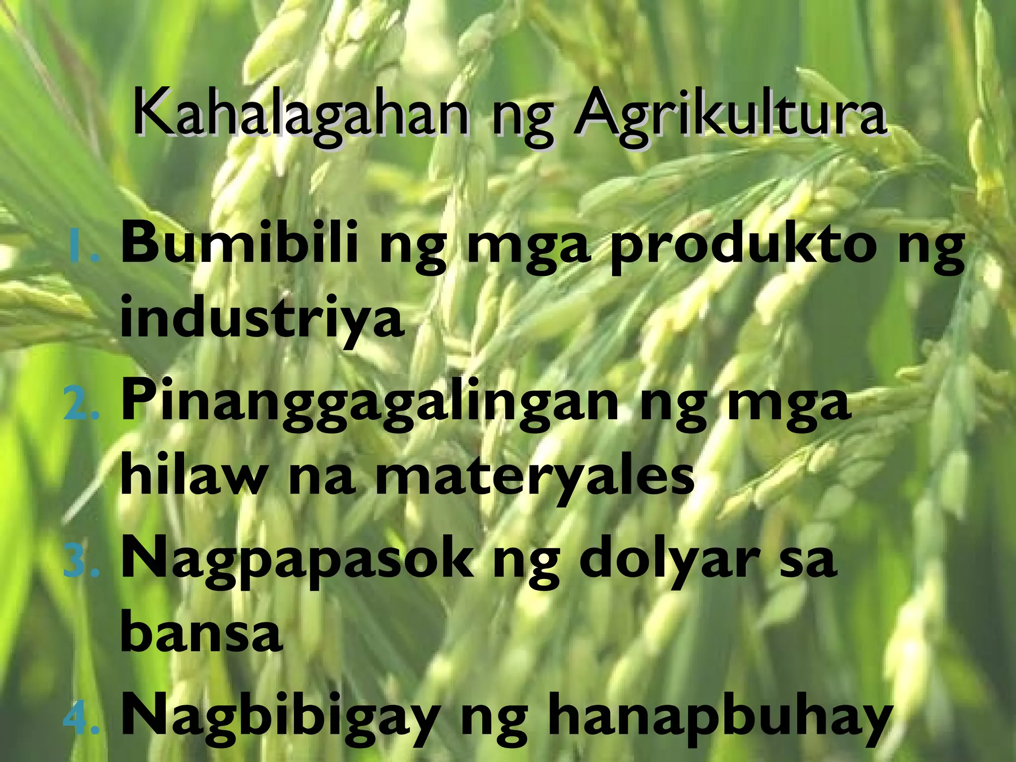 Sektor ng agrikultura | PPT