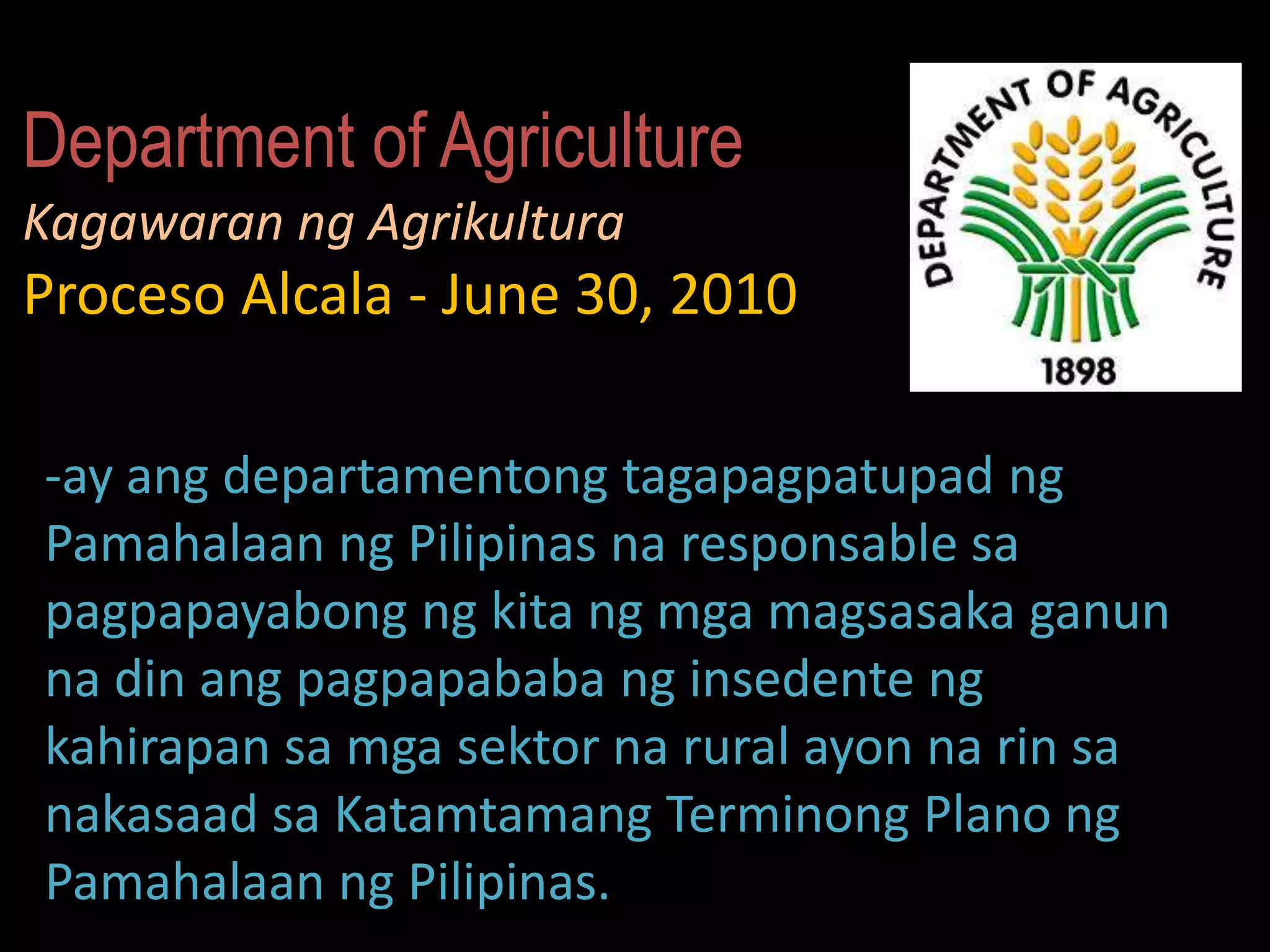 Sektor ng agrikultura | PPTX