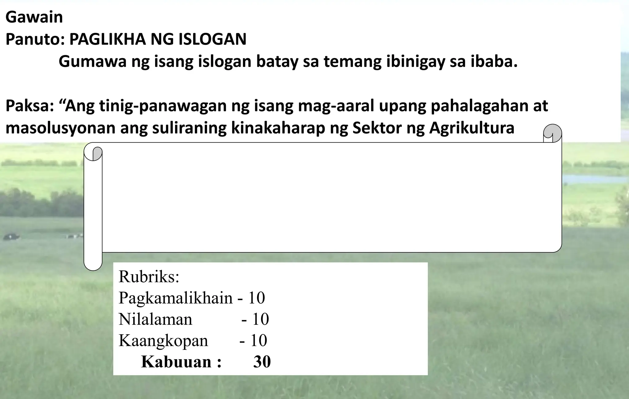 topiko tungkol sa Sektor ng Agrikultura- Grade 10 | PPTX
