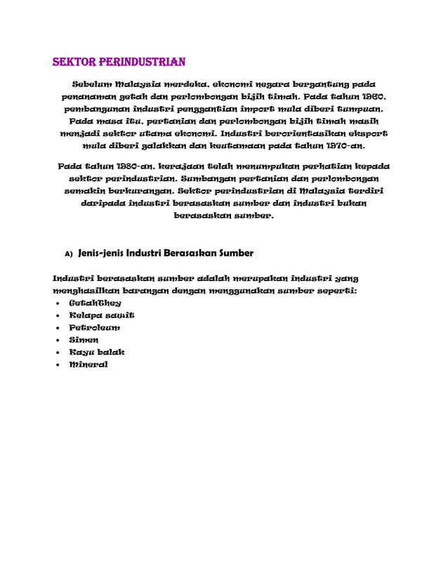 Sektor perindustrian | DOCX