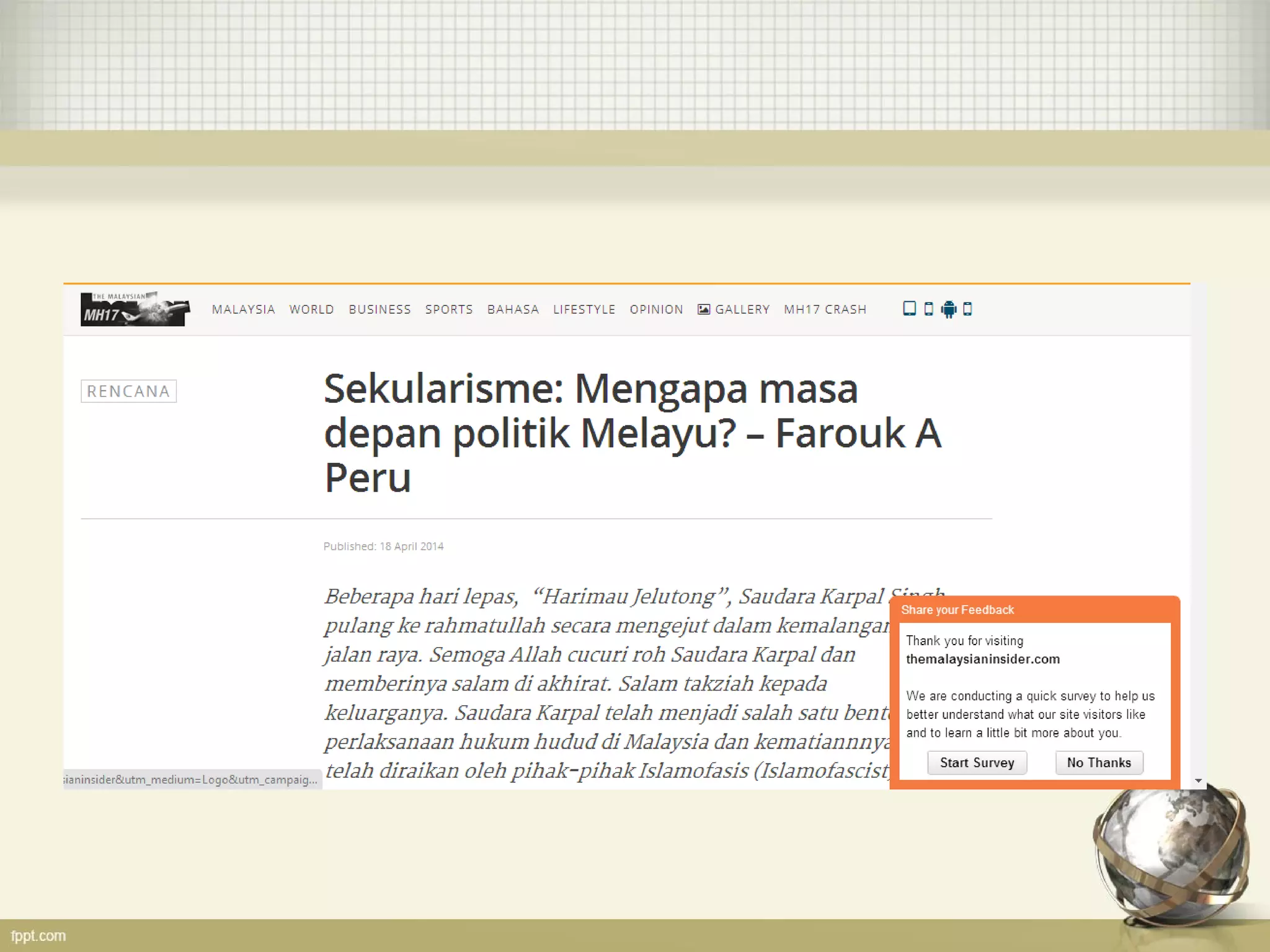 Sekularisme - Teori dan Isu Semasa | PPT