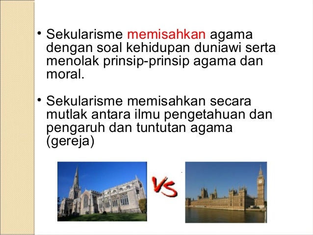 Sekularisme aliran pemikiran barat