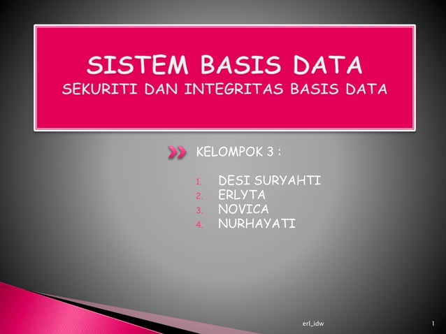 Sekuriti dan integritas data base | PPTX